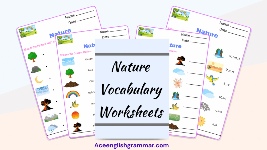 Nature Vocabulary Worksheets in English - AceEnglishGrammar