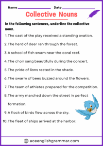 Printable Collective Nouns Worksheets with Answers - AceEnglishGrammar