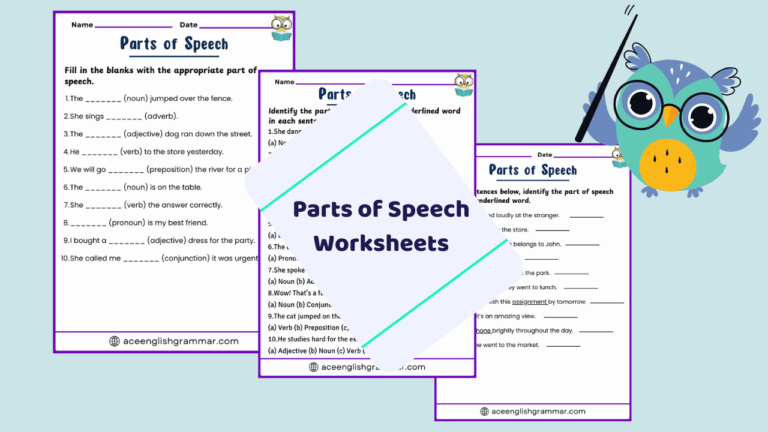 Parts of Speech Worksheets with Answers - AceEnglishGrammar
