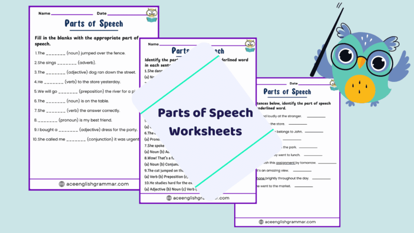 Parts of Speech Worksheets with Answers - AceEnglishGrammar