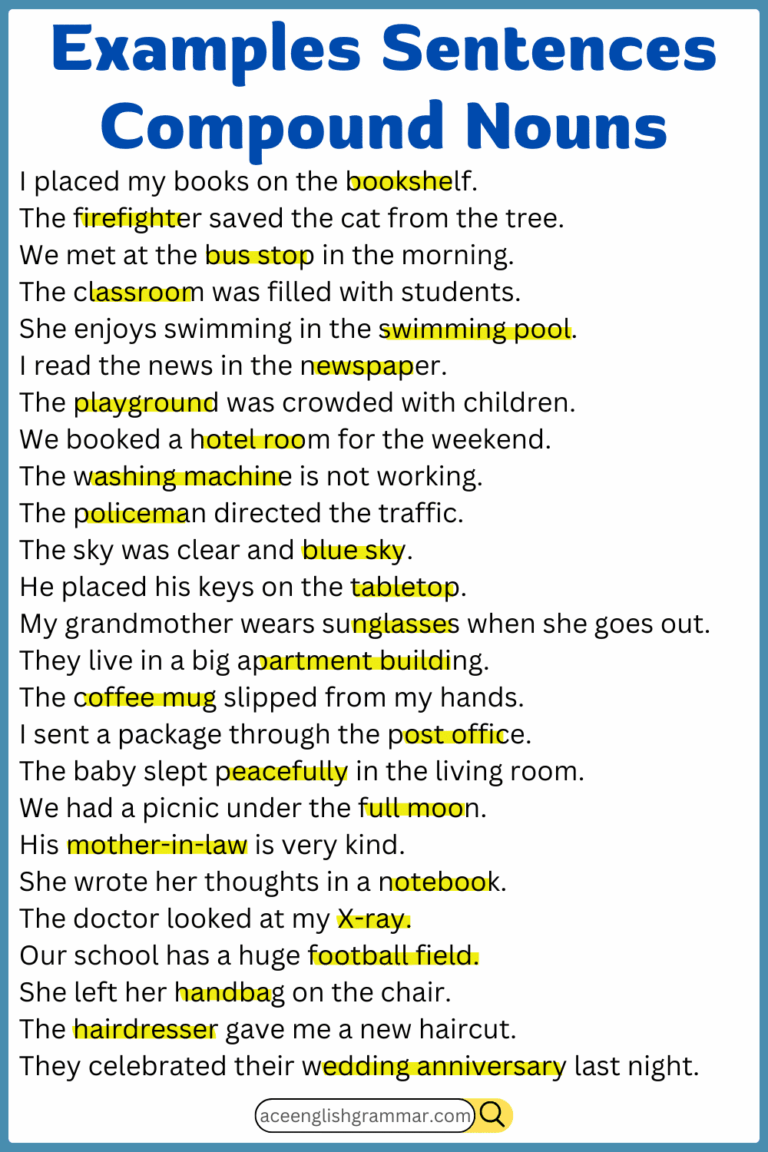 Compound Nouns: Definition, Formation and Examples - AceEnglishGrammar