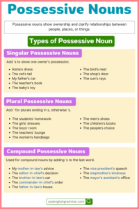 Possessive Nouns : Explanation and Examples