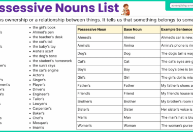 Possessive Nouns : Explanation and Examples